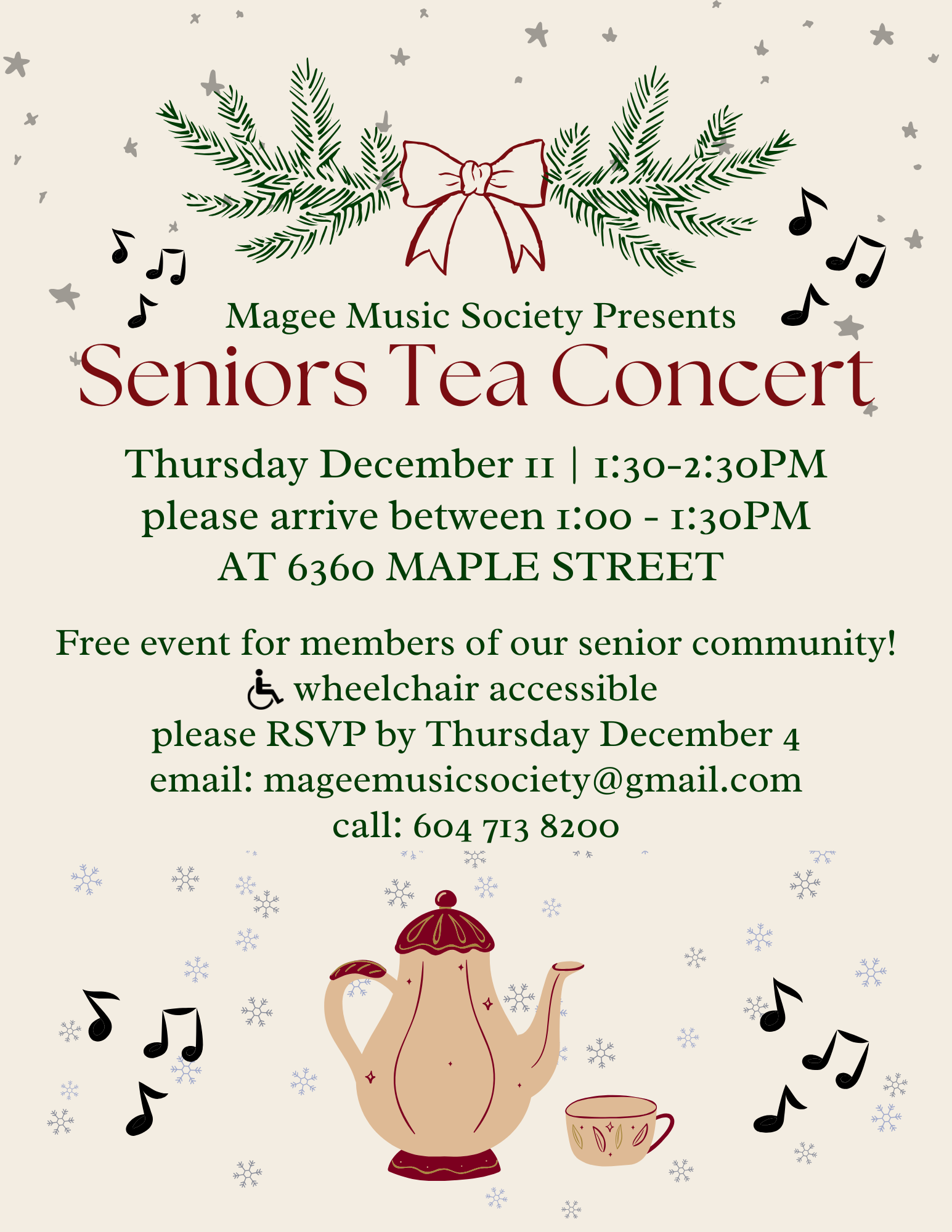 Seniors Tea 2025! – Welcome to Magee music!